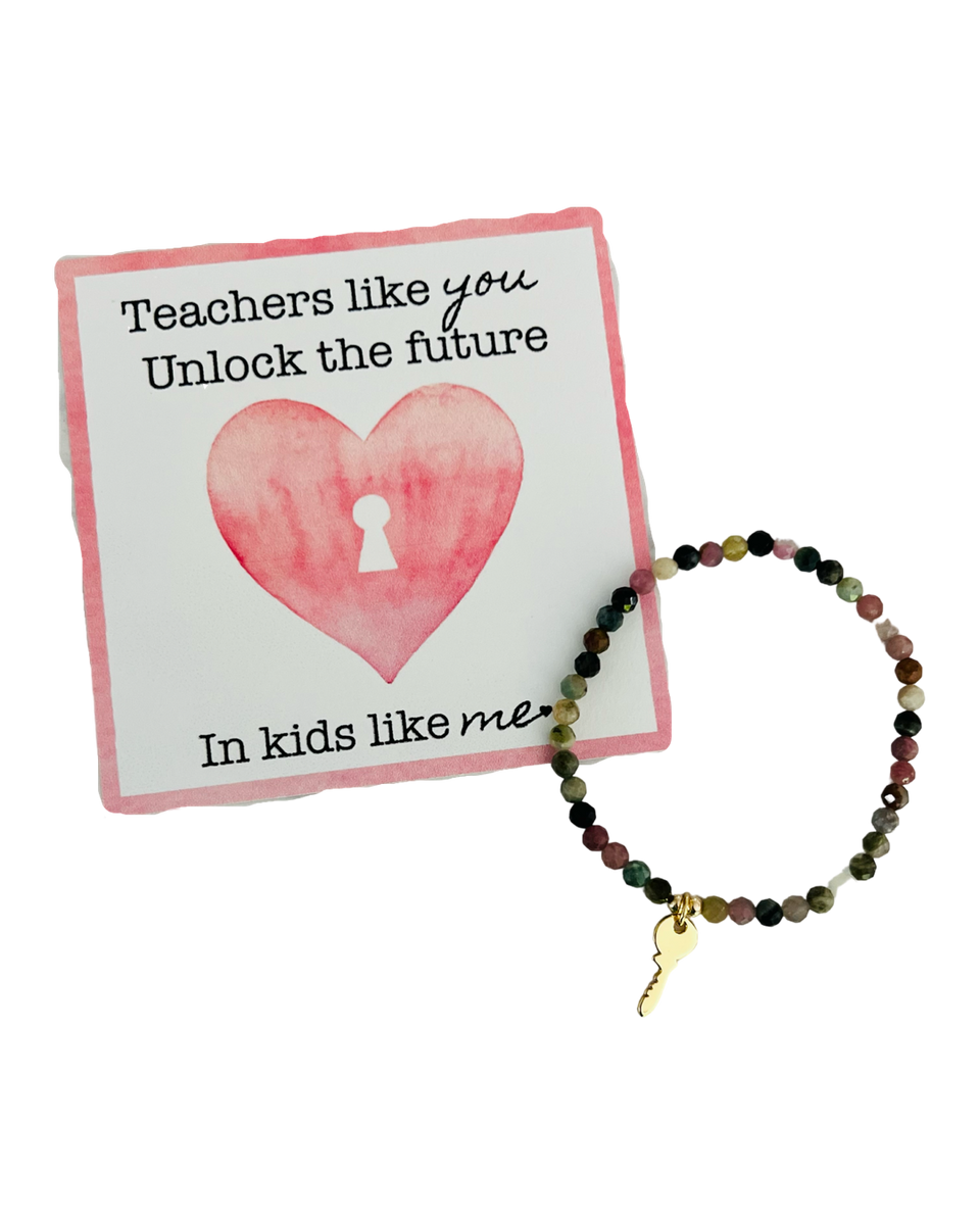 Natural Stone Teacher Key Bracelet – GoodjajaBeads